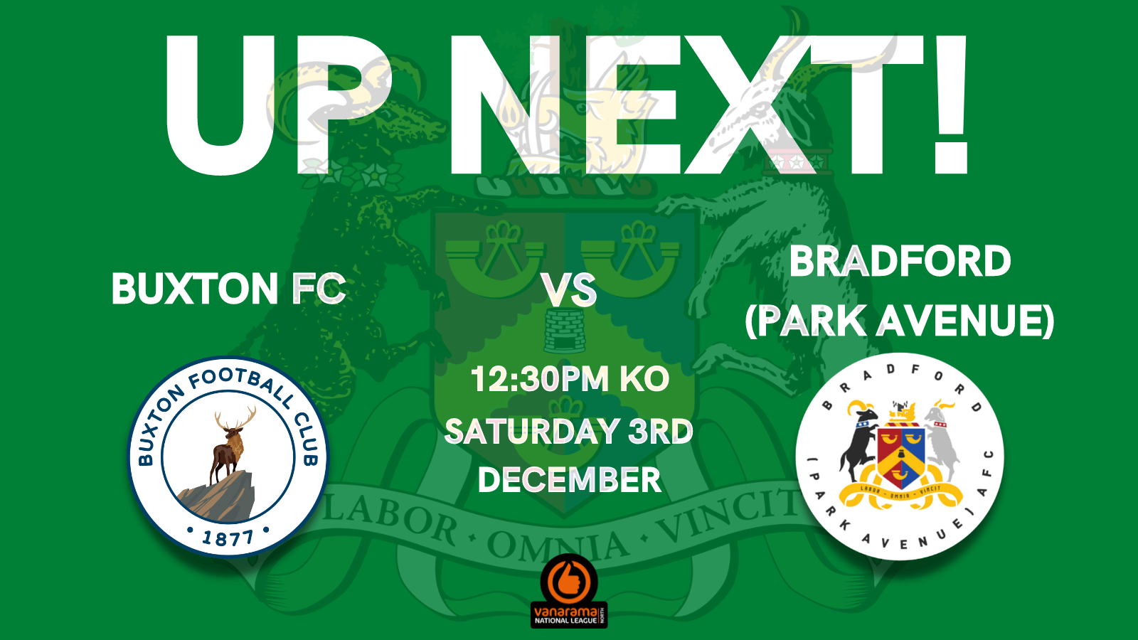 Bradford (Park Avenue) AFC News - MATCH PREVIEW – BUXTON FC (A)