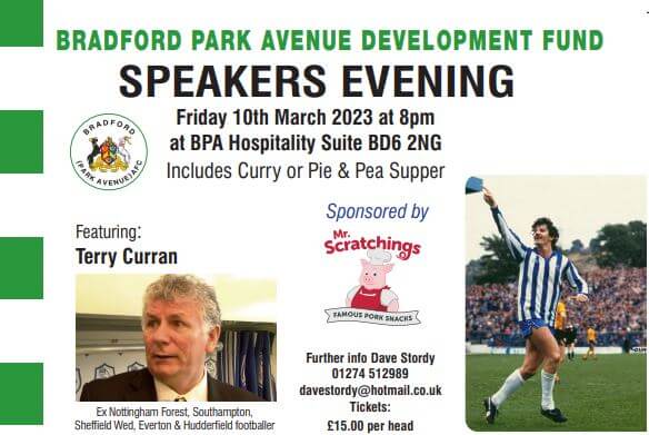 Bradford (Park Avenue) AFC News - Terry Curran Speaker Evening