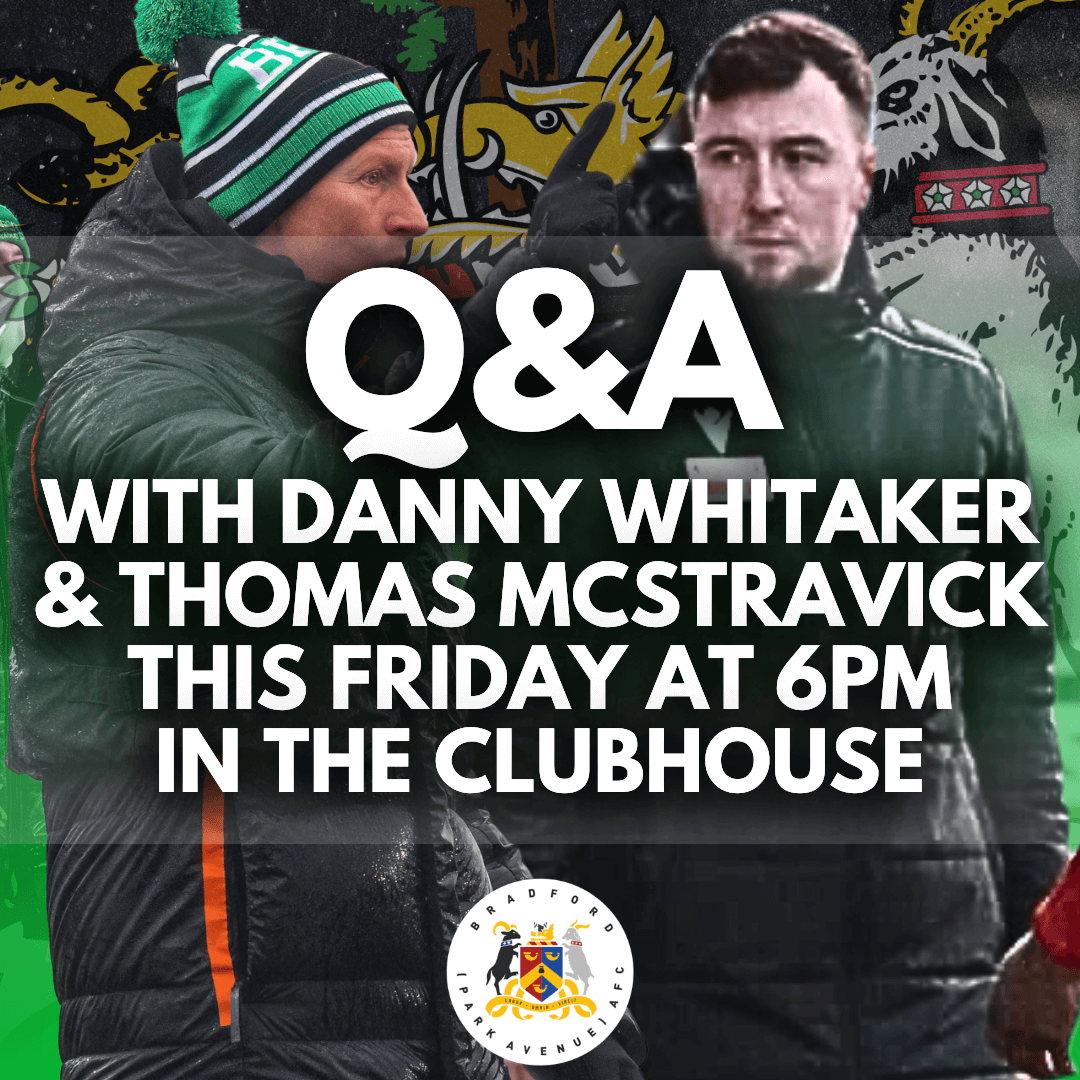Bradford (Park Avenue) AFC News - FRIDAY AT THE HORSFALL – OPEN Q&A ...