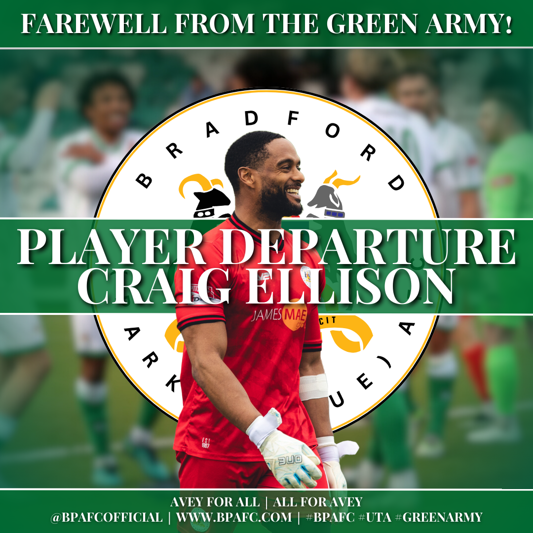 Bradford (Park Avenue) AFC News - Craig Ellison Departs Avenue for ...