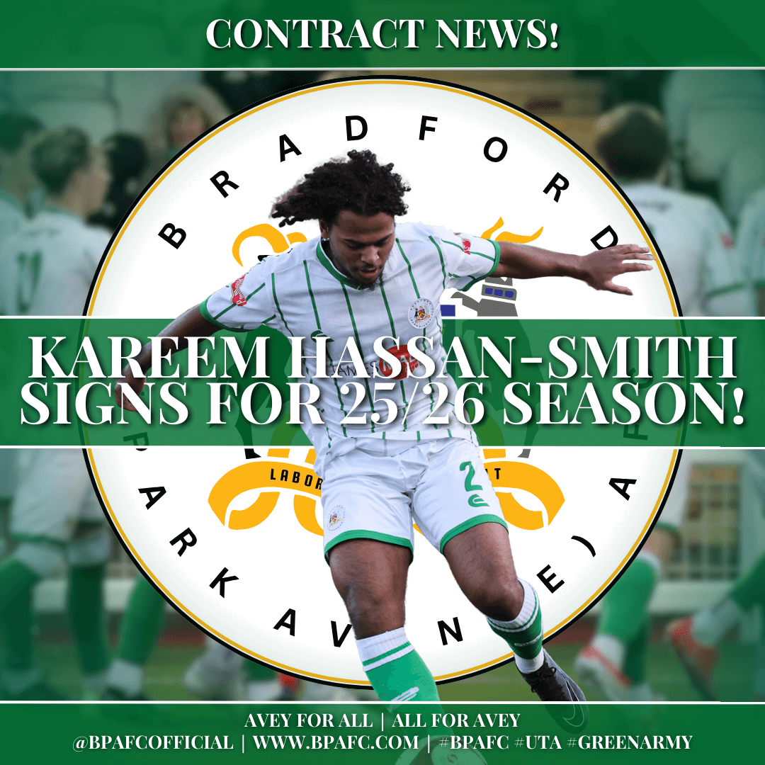 Bradford (Park Avenue) AFC News - Kareem Hassan-Smith Signs New Deal at ...