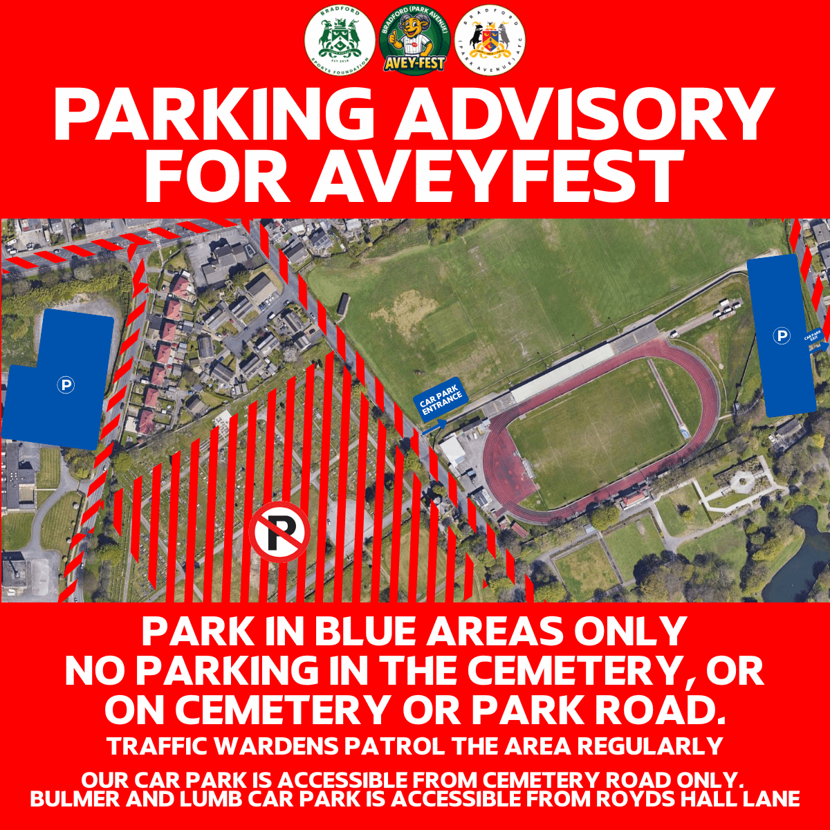 Bradford (Park Avenue) AFC News - AveyFest Weekend – Important Parking Info
