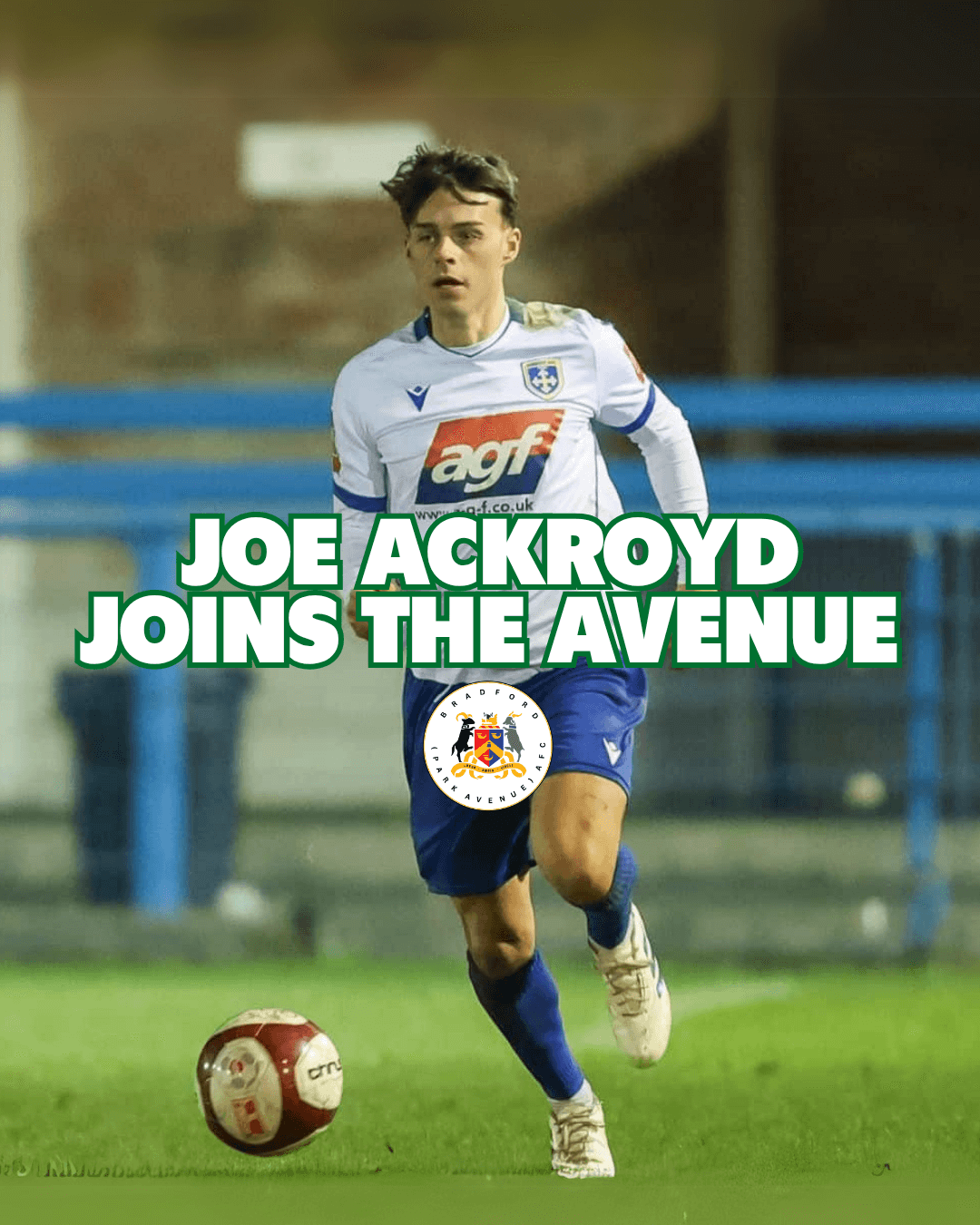 Bradford (Park Avenue) AFC News - Joe Ackroyd Signs for Bradford (Park ...
